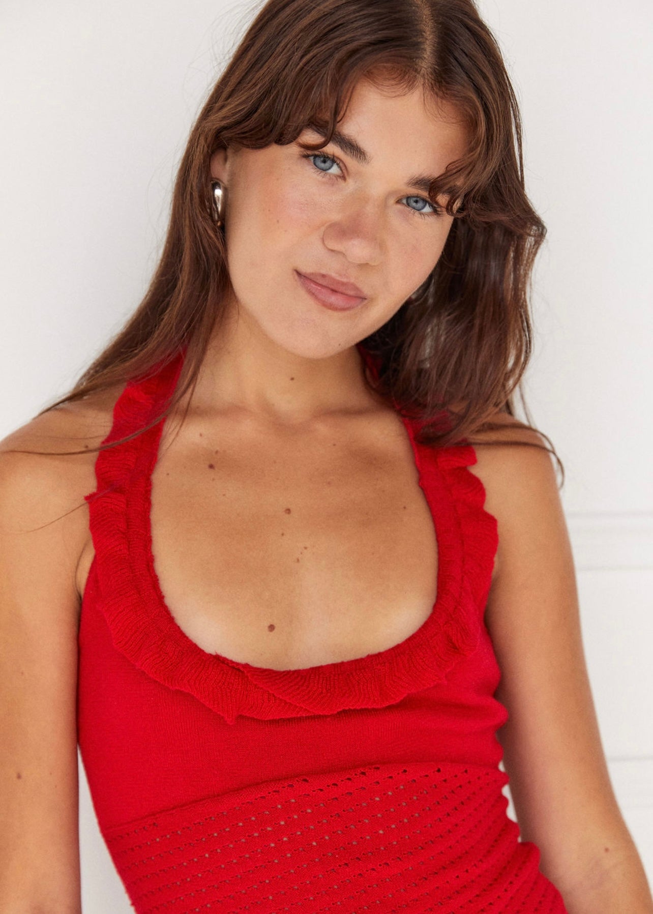 CLAIRE FRILL RED – Little Yarn