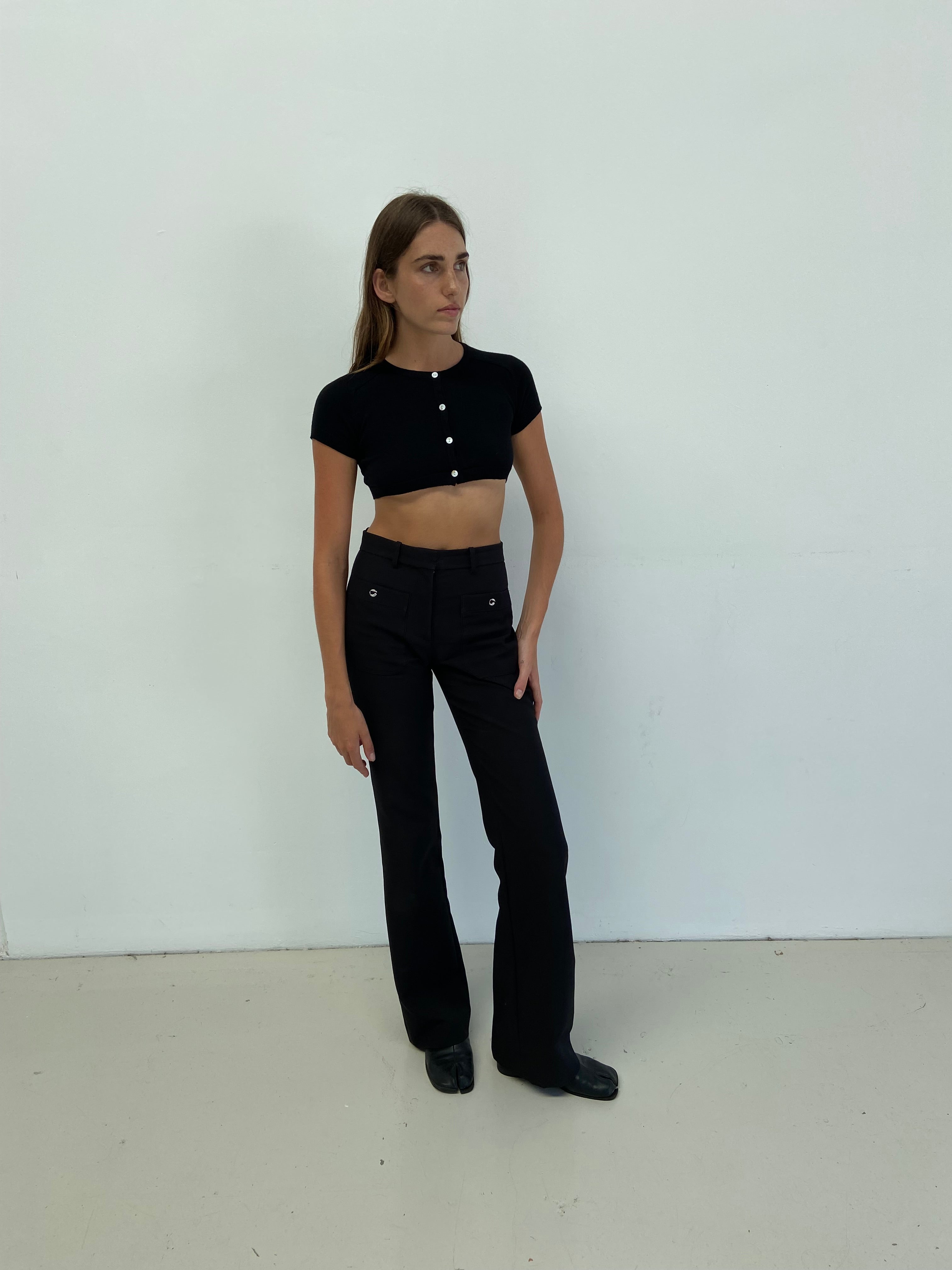 Betty Mini Crop - black cotton – Little Yarn