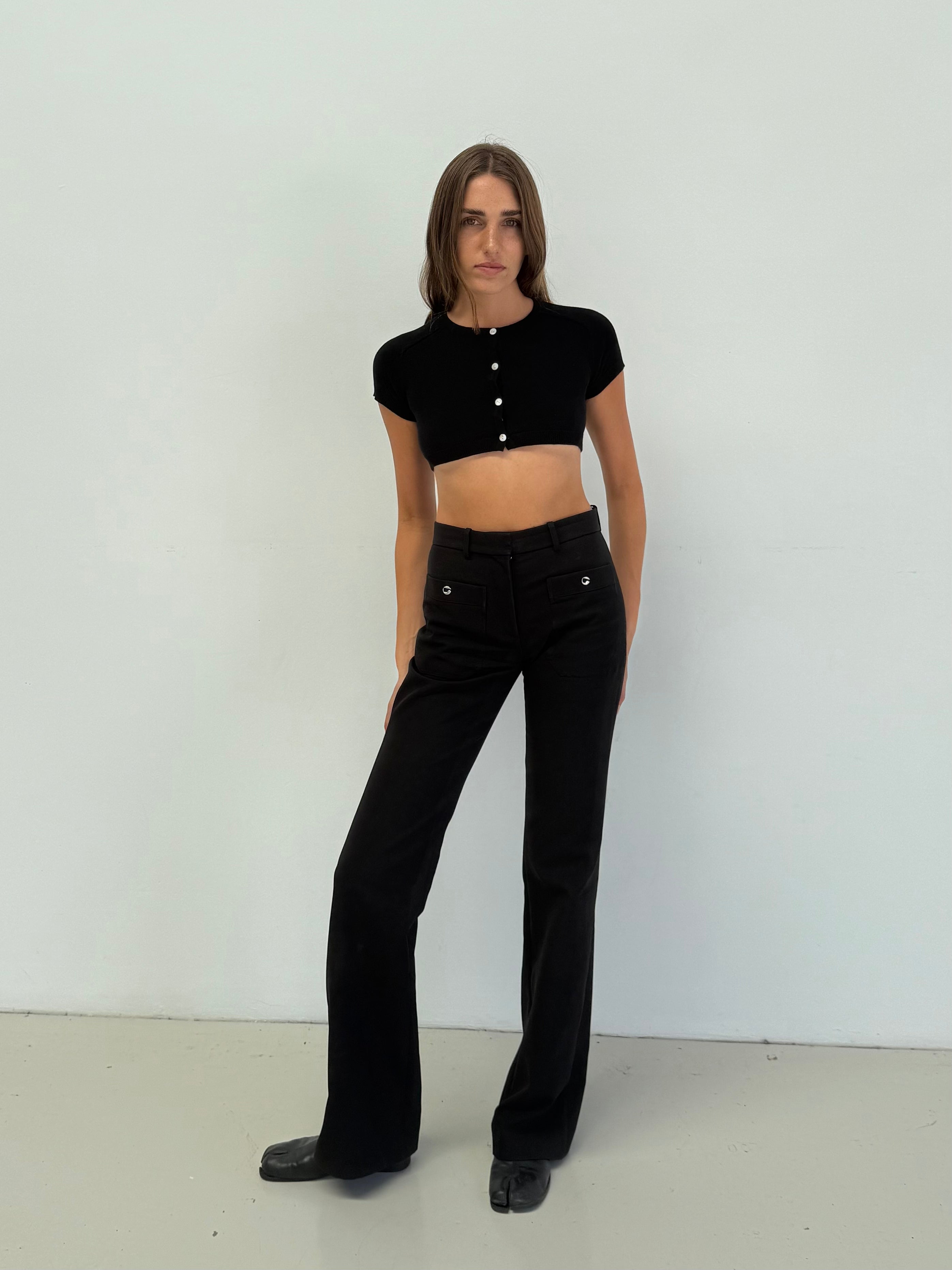 Betty Mini Crop - black cotton – Little Yarn